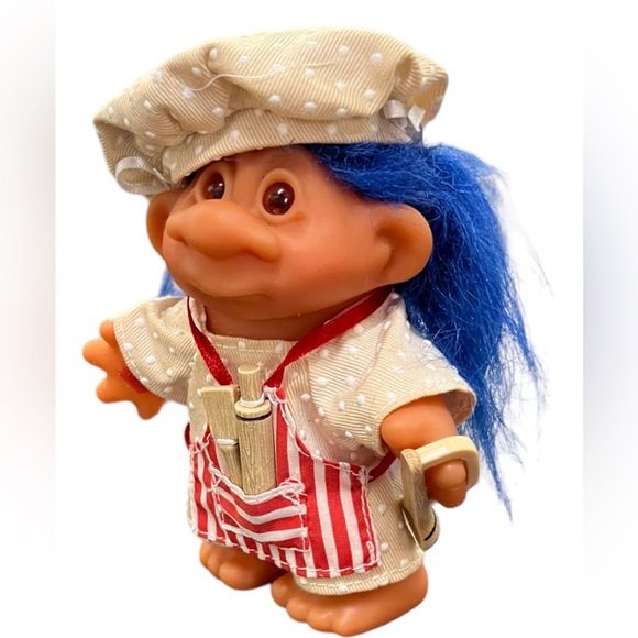 Totally Troll | Toys | Vintage Tt Troll Company Doll Blue Hair 20 Chef ...
